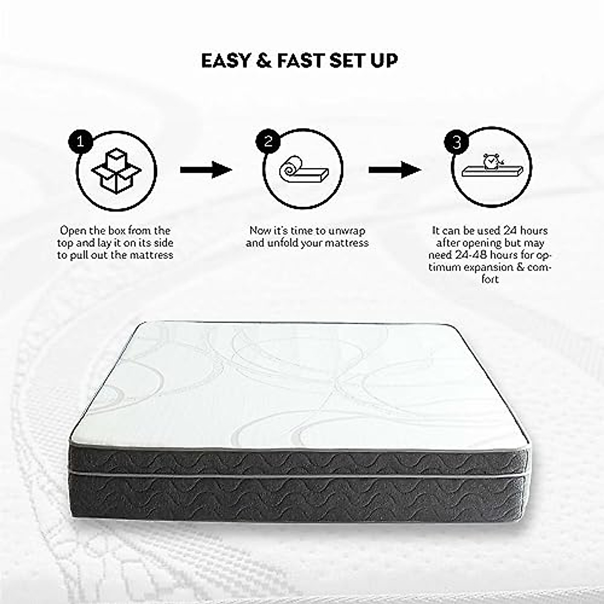 Hybrid 10 Inch Twin XL Mattress, Cooling Gel Memory Foam and Individual Pocket Spring Mattress for Pressure Relief, Made in USA, Mattress in a Box, CertiPUR-US Certified, Medium Firm(Twin XL)