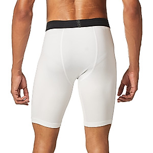 Hanes Men's Sport Performance Compression Short, True White/Ebony, Medium