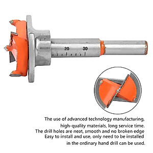 Forstner Drill Bits Wood Hole Saw Bits 35mm Steel Boring Positioning Drill Bit Wood Hole Saw for Cupboard Cabinet Hinge