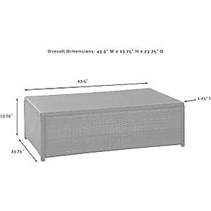 Crosley Furniture Palm Harbor All Weather Rattan Wicker Outdoor Coffee Table for Patio, Deck, Porch, Brown