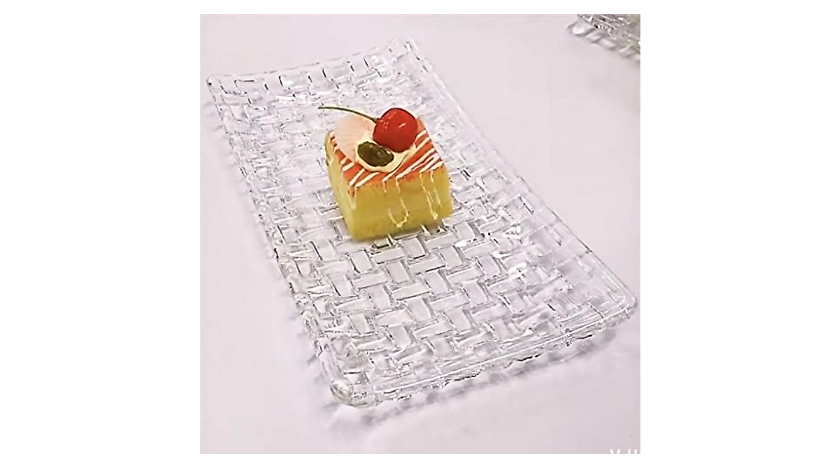 Elegant 11" Crystal Glass Serving Tray for Stylish Food Presentation