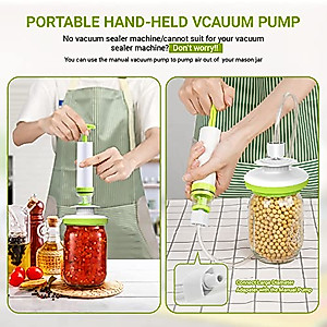 Mason Jar Vacuum Sealer, Jar Sealer with Accessory Hose for Foodsaver Vacuum Sealer, Pawcute Vacuum Sealer Kit Jar Attachment for Wide&Regular Mouth Jar, Canning Jars Sealer with Manual Vacuum Pump and Lid Opener