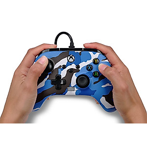 PowerA Enhanced Wired Controller for Xbox Series X|S - Blue Camo, Officially Licensed for Xbox