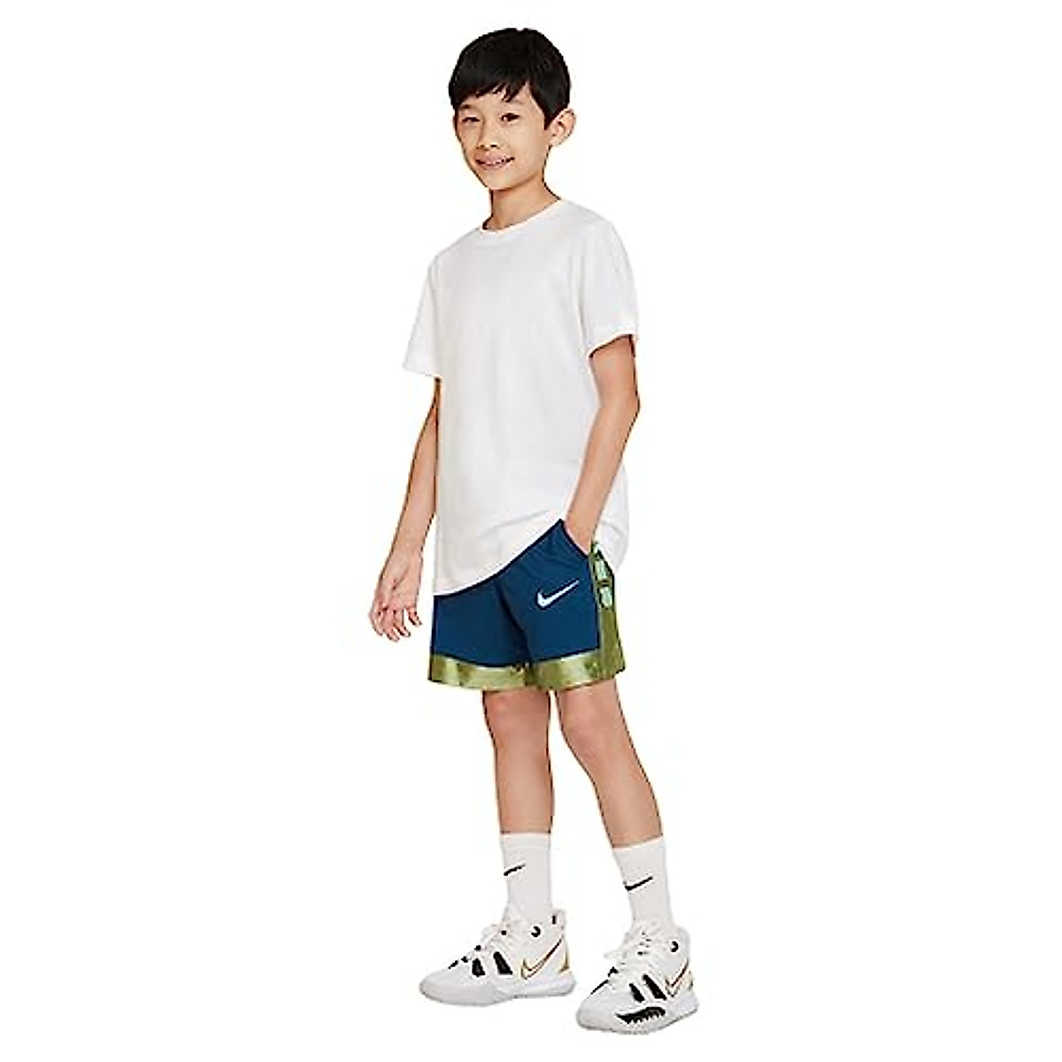 Nike Boy's Dry Shorts Elite Stripe Shorts (Little Kids/Big Kids) (Valerian Blue/Alligator/Mint Foam, X-Large)