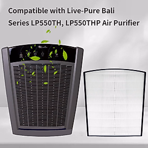 Replacement Filter Compatible with Live-Pure Bali Series LP550TH, LP550THP Multi-Room Whole House Large Console Air Cleaner Purifier, 1 Pack H13 True HEPA Filter + 4 Pack Carbon Filters