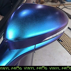 VINYL FROG Chameleon Vinyl Wrap Matte Metallic Vehicle Film Purple to Blue Stretchable Air Release DIY Decals 12"x60"