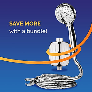 AquaBliss SF500 HD HEAVY DUTY High Output Shower Filter - Chrome - Plus The AquaBliss TheraSpa Hand Shower – 6 Mode Massage Shower Head with Hose High Pressure to Gentle Water Saving Mode