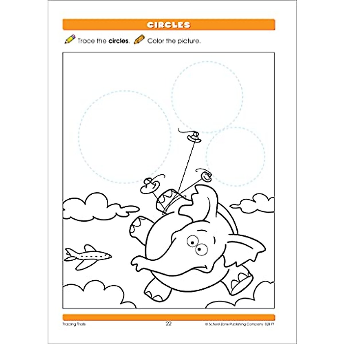 School Zone - Tracing Trails Workbook - 32 Pages, Ages 3 to 5, Preschool, Pre-Writing, Intro to Shapes, Alphabet, Numbers, and More (School Zone Little Hand Helper™ Book Series)