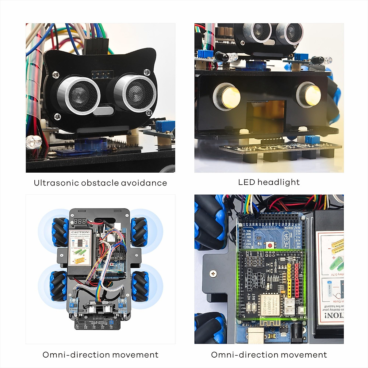 Mecanum Wheels Robot Car Kit for Arduino Mega2560 Raspberry Pi STEM Remote Controlled DIY Coding for Teens Adult