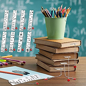 8 Pcs Teacher Appreciation Gift from Students Teacher Bookmark with Apple Pendant Thank You Metal Appreciation Bookmark Graduation Season Gift for Teachers of High School College Elementary