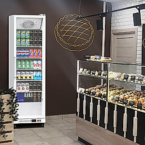 Towallmark Commercial Display Refrigerator, 12.4 Cu.Ft. Beverage Refrigerator Display Fridge, Upright Glass Door Merchandiser Fridge Beverage Cooler with LED Light, Adjustable Shelves