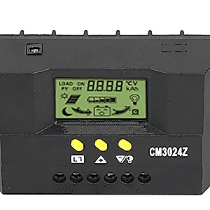 FTVOGUE CM3024Z PWM Solar Controller LCD Display Solar Panel Intelligent Regulator 12V 24V[30A],Solar Controller