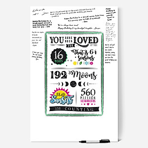 You Have Been Loved for 16 Years | 16th Birthday Or Sweet 16 Decorations | Signature Board For Party | Party Supplies, Guest Book, Or Card Alternative | Signing Board For Party | Poster Size 11x17