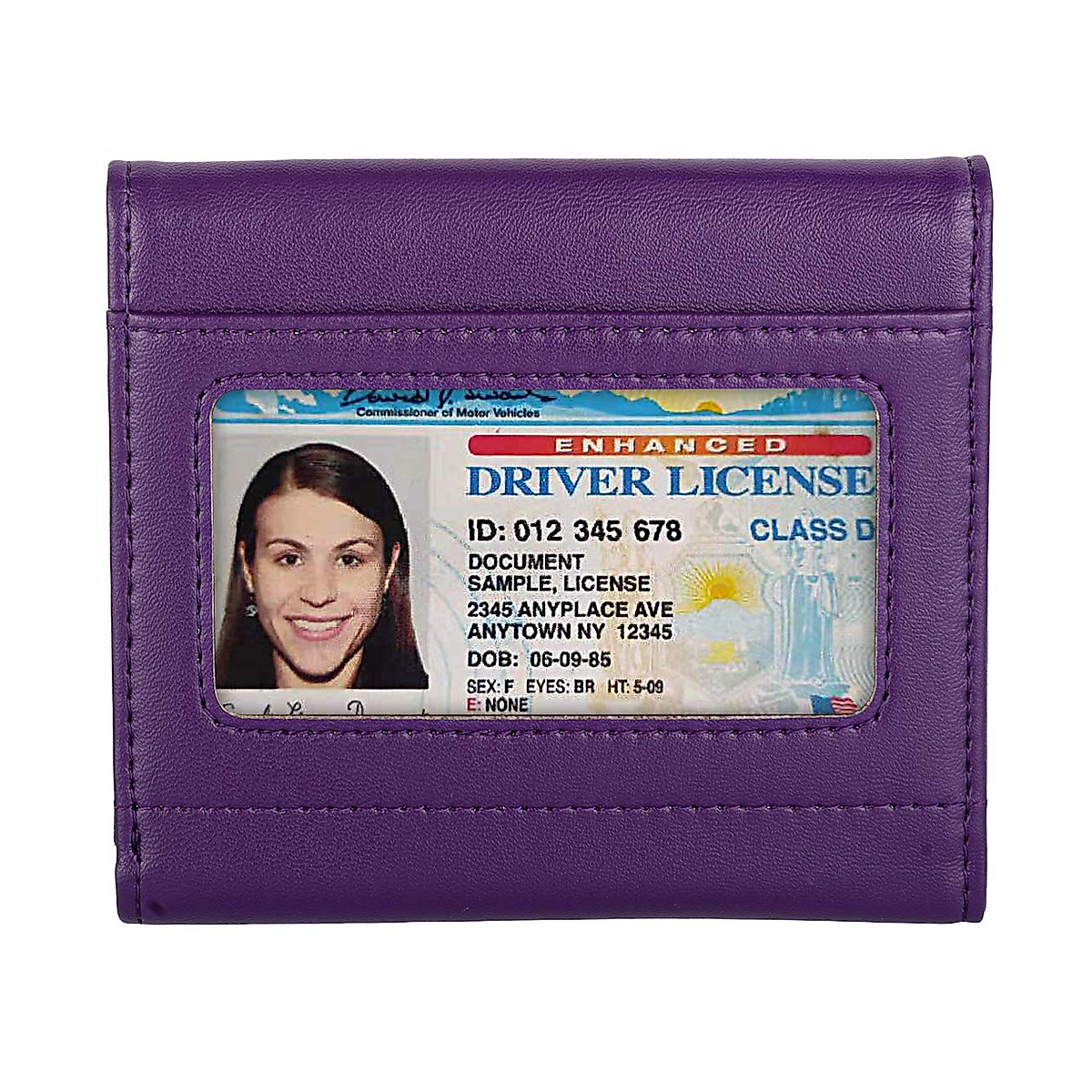 AGBIADD Small Compact Leather Wallet for Women, RFID Blocking Women's Credit Card Holder Pocket Wallet Ladies Purse (purple)