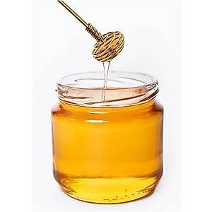 OUKEAI Stainless Steel Honey Stirring Stick Long Handle Mixer Jam Mixing Spoon 18/8 Stainless Steel 2pcs (Gold)