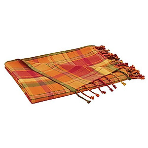 SARO LIFESTYLE Harvest Plaid Throw Blanket, Terracotta, 50"" x 60""" (TH520.TC5060)