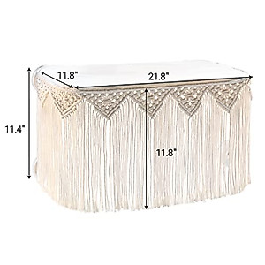 Mkono Macrame Cat Window Perch Hammock for Indoor Cats Boho Cat Window Bed with Woven Tassle Lower Iron Support Sunbathing Pet Resting Seat Safely Space Saving Swing Shelf Kitty Gift Idea