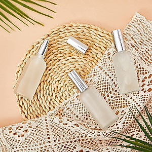 Tessco 20 Pieces Glass Spray Bottles Empty Perfume Atomizer Refillable Spray Mister Reusable Small Clear Fine Mist Sprayer Pump for Travel Body (Silver,3.4 oz)