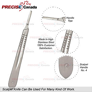 PC 100 Scalpel Blades # 20 with Free Handle # 4