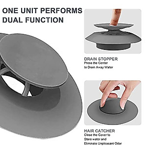 HengLiSam Shower Drain Stopper, Bathtub Stopper Sink Drain Plug Silicone Hair Catcher Shower Drain Cover Suitable for Bath Tub Bathroom and Kitchen 2 Pack