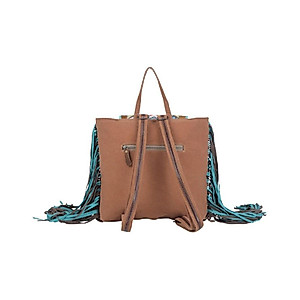 Myra Bag Women's Southwestern Hair-On Hide Fringe Backpack Multi One Size