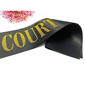 Homecoming Court Sash Black, 6 Pack Black Satin with Gold Glitter Letter Sashes for Pageants Homecoming Party School Dance Graduation Party Favors Decorations Accessories,Black