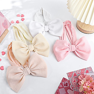 YanJie Baby Headbands - Handmade Elastic Nylon Hairbands with Hair Bows for Newborns, Girls, Toddlers, and Kids in Black, Red, Pink