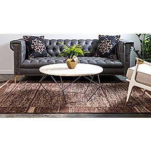 Unique Loom Autumn Collection Modern Contemporary Casual Abstract Area Rug, Rectangular 9' 0 x 12' 0, Brown/Beige Border