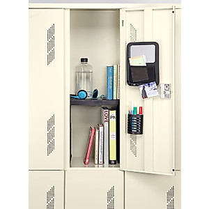 Tools for School Adjustable Locker Shelf Strong ABS Plastic - Width Adjusts from 8"-12.5" & Height Adjusts from 10"-14" - Patented Design - Beware of Cheap IMITATIONS - (Black)