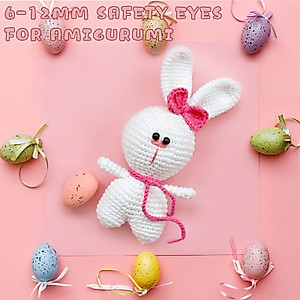 Vanblue Safety Eyes 300Pcs 6-12 mm Plastic Safety Eyes Craft Eyes with Washers for Amigurumi Stuffed Animal Crochet Projects Teddy Bear Puppet Toys DIY Crafts Making