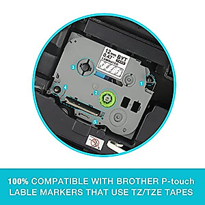 Compatible for Brother TZ-135 Label Tape Ptouch Tape White on Clear 12mm 0.47 Inch Laminated TZ Tape for Brother P-Touch Label Maker Tape TZ135 for PT-D210 PT-H100 PTD400AD PT-P700 PTD600 2-Pack