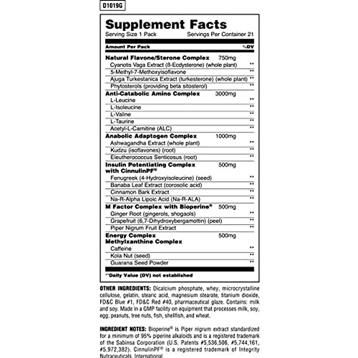 Foreskin M-Stak - Non-Hormonal Hard Gainers Muscle Building Stack with Energy Complex - 21 Count