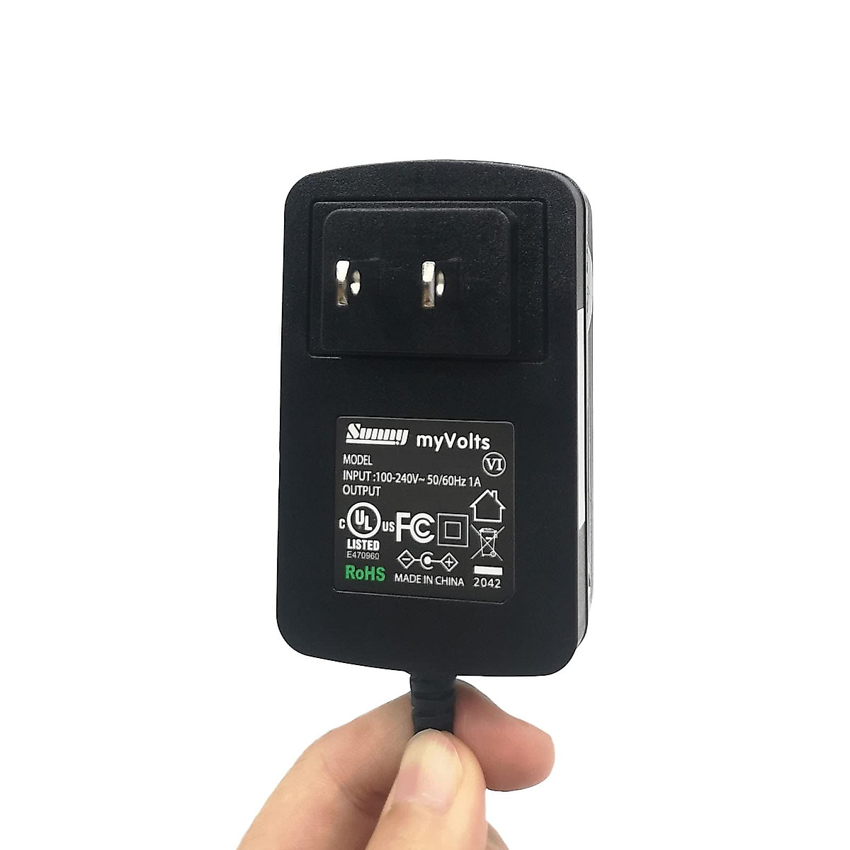 MyVolts 12V Power Supply Adaptor Compatible with/Replacement for Diall IP54 LED Light - US Plug