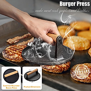 Grilliance 27pcs Blackstone Griddle Accessories Kit,Flat Top Grill Tools Gifts for Camp Chef,Hibachi Enlarged Spatula Set with Basting Cover,Burger Press Patty Maker for Outdoor Teppanyaki BBQ