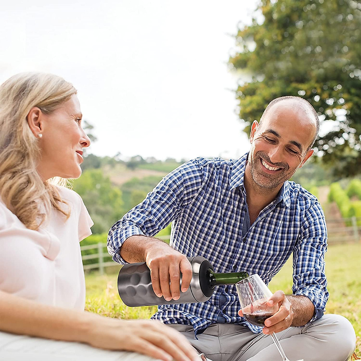 Premium Wine Chiller - 750ml Stainless Steel Wine Bottle Cooler, Vacuum Insulated & Double-Walled - Keeps Wine Cold for 6+ Hours - Champagne Chiller Sleeve for Most Bottles