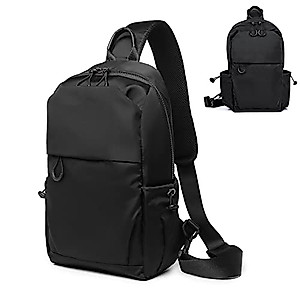 Gooday Small Sling Shoulder Bag Travel Crossbody Backpack for Men, Nylon Waterproof Lightweight Chest Bag