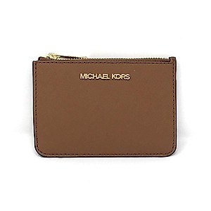 Michael Kors Jet Set Travel Small Top Zip Coin Pouch with ID Holder Saffiano Leather (Luggage), Brown, ns, 35f8gtvp1b