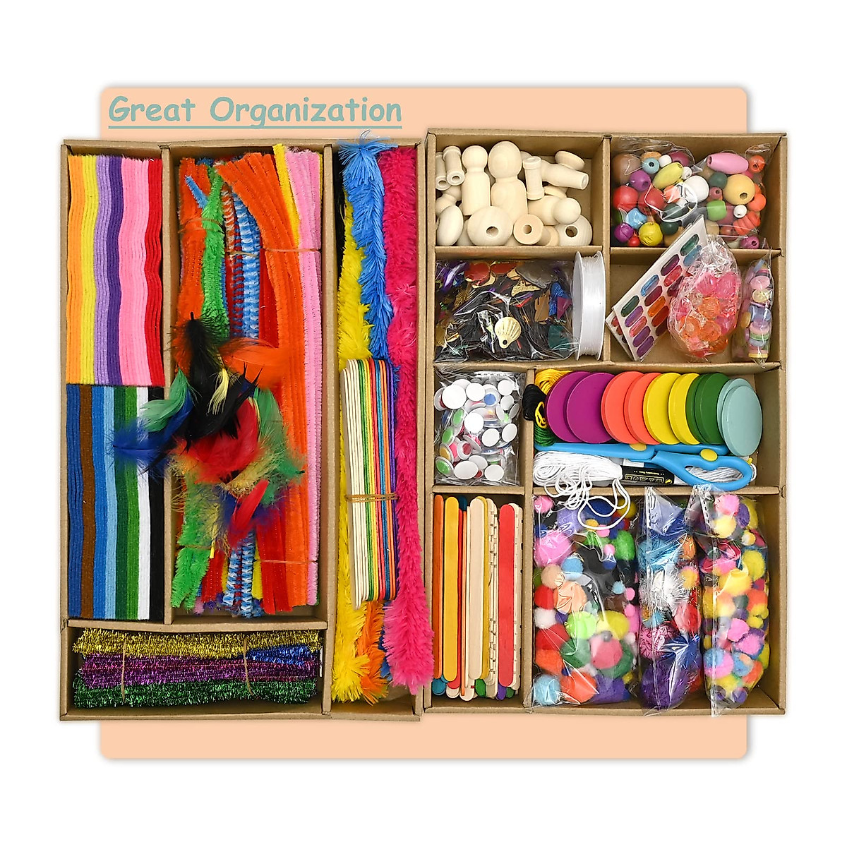 Darnassus 2000+ Craft Kit Library, Crafts Vault Supplies, Arts & Crafts Kit, Crafting Set Kits, Science Kits & Toys, Creative Set, Mega Art & Craft Materials Kit Box for Kids Ages 6-12 Gift