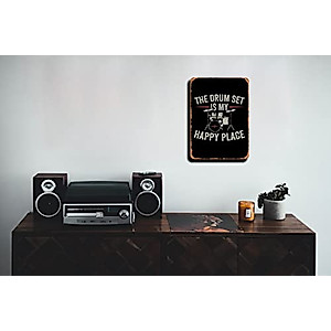 LAQII Metal Signs Drums Player Music Gift Room Decor Wall Decor Novelty Gift Musical Photo 8 x 12 inch