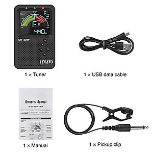 Metronome Tuner, Rechargeable 3 In 1 Digital Metronome with Vocal Count, Tone Generator Tuners for Guitar, Bass, Violin, Ukulele, Chromatic, Clarinet, Trumpet, Flute, All Instruments, Black by LEKATO