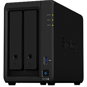 Synology DiskStation DS720+ NAS Server for Business with Celeron CPU, 6GB Memory, 1TB M.2 NVMe SSD, 4TB SSD Storage, DSM Operating System