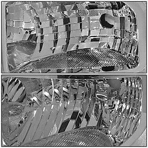 DNA MOTORING HL-OH-FSU13-CH-CL1 Chrome Housing Headlights Replacement Compatible with 11-16 F-250 / F-350 / F-450 / F-550 Super Duty