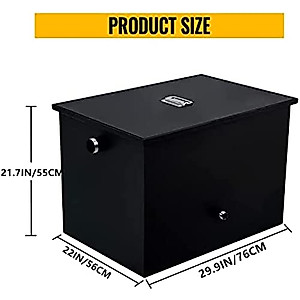 Commercial Grease Interceptor Trap 70 Lb - Carbon Steel Grease Trap Under Sink For Restaurant Cafe - Under Sink Grease Trap 4-35 GPM - Waste Water Oil-water Separator For Restaurant,50 LB