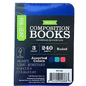 3 Pack Mini Composition Book
