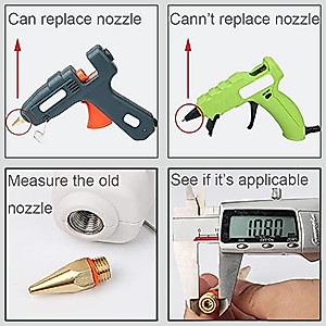 Wolfride 4Pcs Glue Gun Nozzle Set Hot Glue Gun Tips 10.8mm Thread Interchangeable Copper Nozzle Bore Diameter 2mm 3mm