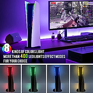 NICEMOVIC LED Light for PS5 Console, Playstation 5 LED Lights DIY Decoration Accessories, Game Sound/Music Sync, RGB 8 Colors 400 Lights Effects with USB/APP Control and 40Key IR Remote
