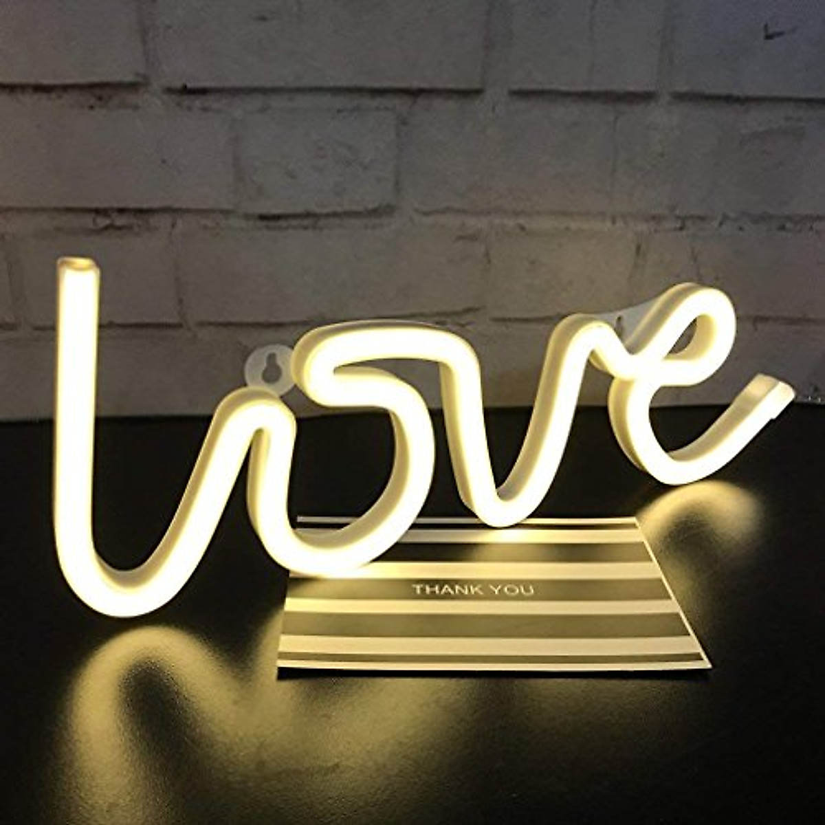 QiaoFei Neon Love Signs Light LED Love Art Decorative Marquee Sign - Wall Decor/Table Decor for Wedding Party Kids Room Living Room House Bar Pub Hotel Beach Recreational (Warm White)