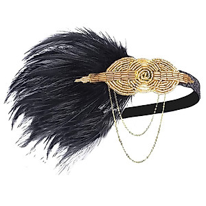 ZeroShop 1920s Accessories for Women, Roaring 20s Flapper Headband, Harlem Nights Great Gatsby Speakeasy Costume for Women Halloween,40