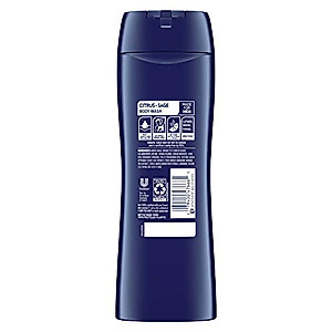 Suave Men Body Wash for Men Citrus & Sage Bodywash with Energizing, Clean Scent 15 oz