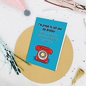Nchigedy Funny Birthday Card for Brother, Bro Birthday Greeting Card, I'm Proud To Call You My Brother